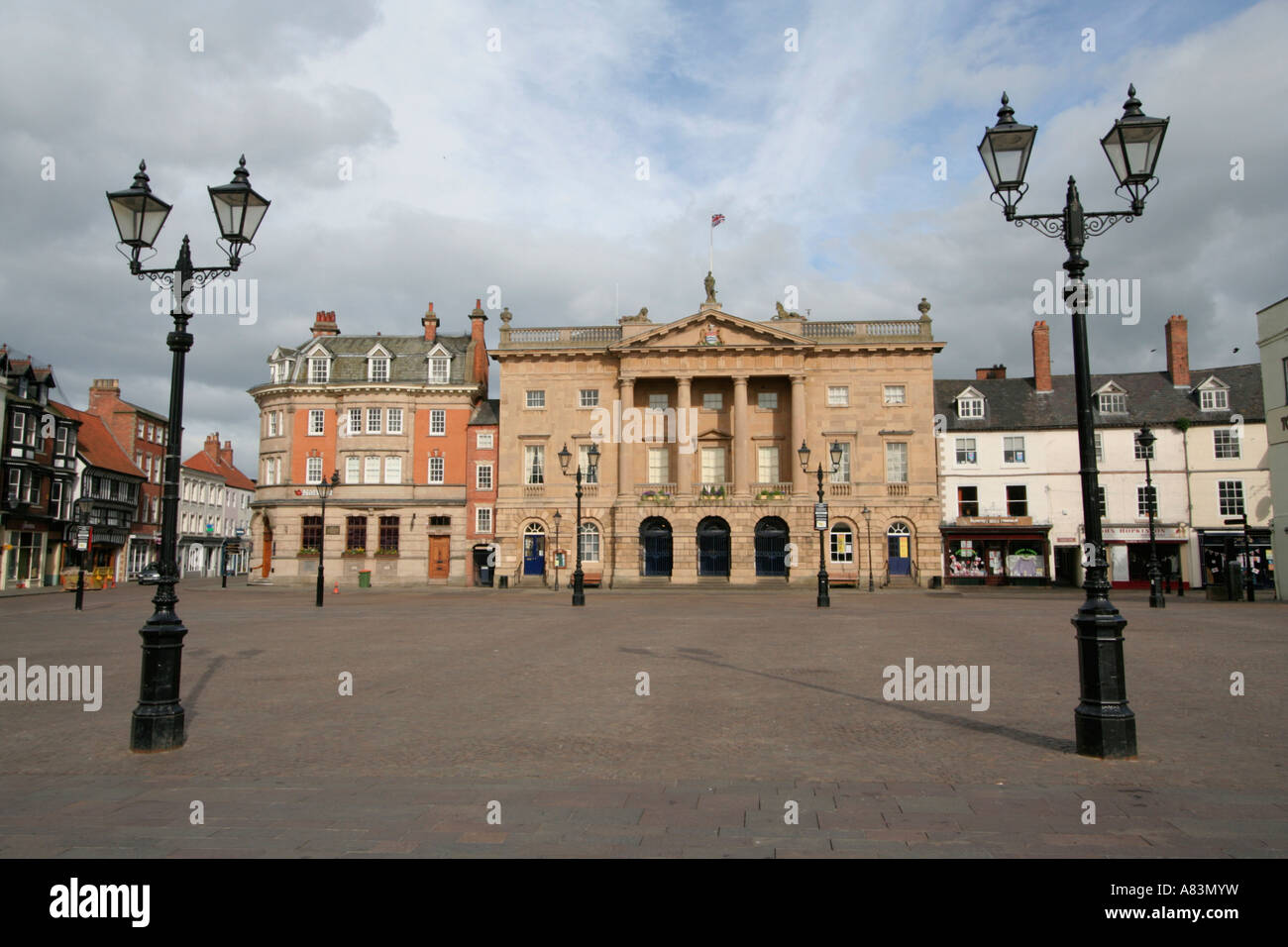 market place newark on trent town square england uk gb Stock Photo - Alamy