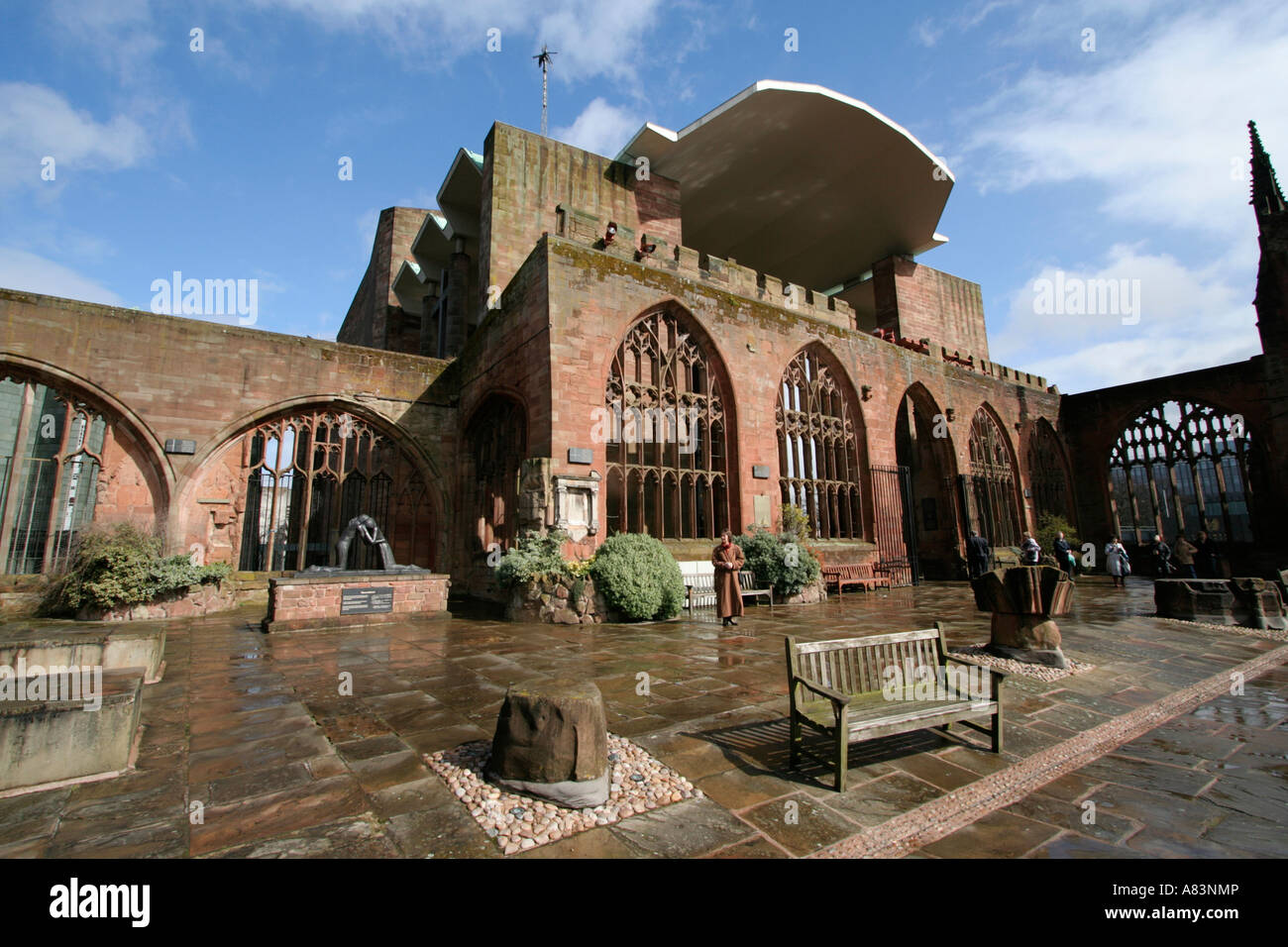 coventry cathedral war damaged ruins midlands uk gb Stock Photo - Alamy