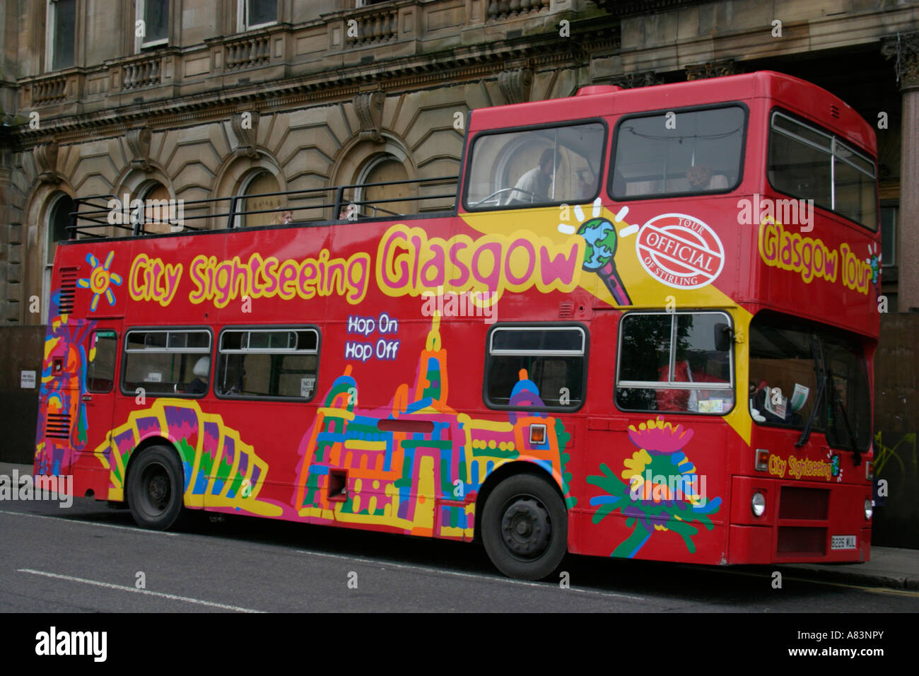 glasgow city tour bus scotland Stock Photo - Alamy