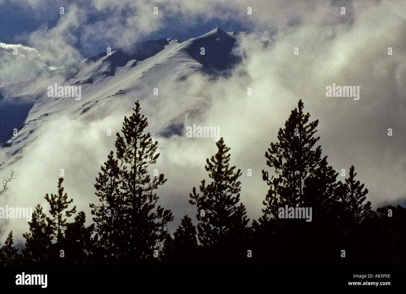 Mountain in the mist Stock Photo - Alamy