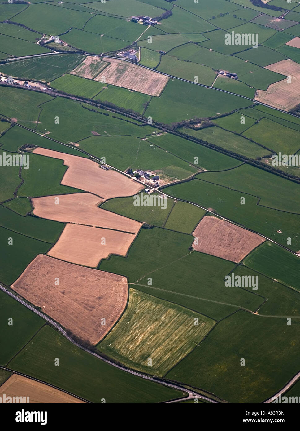 Aerial patchwork fields uk hi-res stock photography and images - Alamy