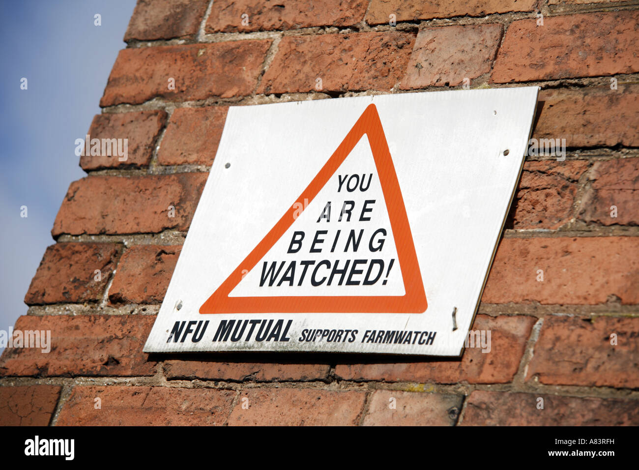 You Are Being Watched Sign on Farm Building Stock Photo - Alamy