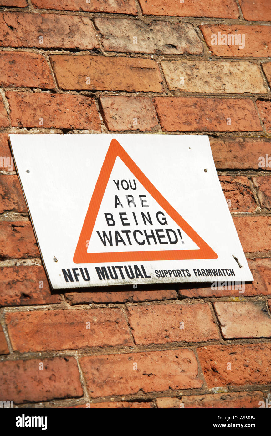 You Are Being Watched Sign on Farm Building Stock Photo - Alamy