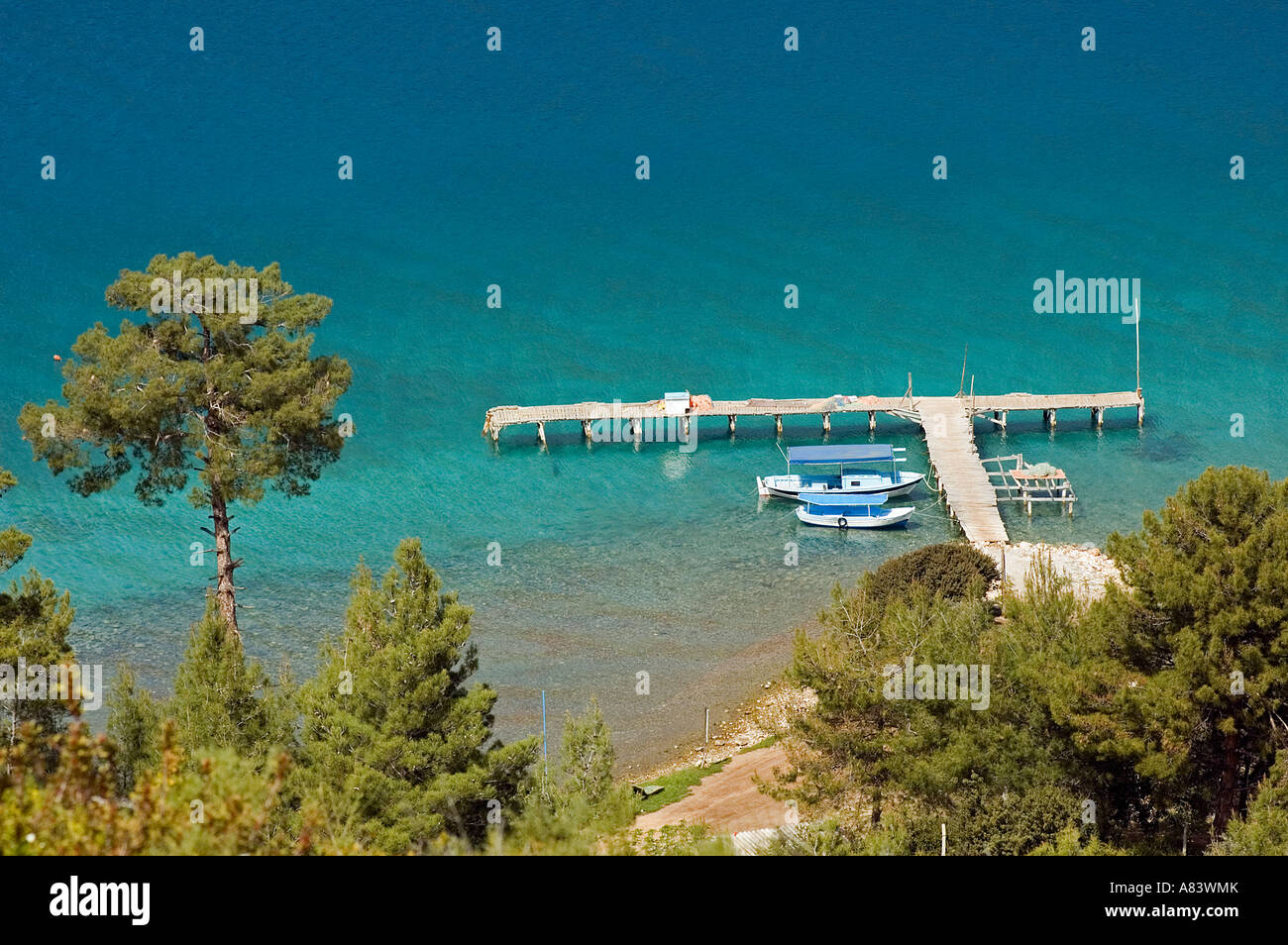 Fishing boats in Akbuk, Gokova Bay Turkey Stock Photo - Alamy