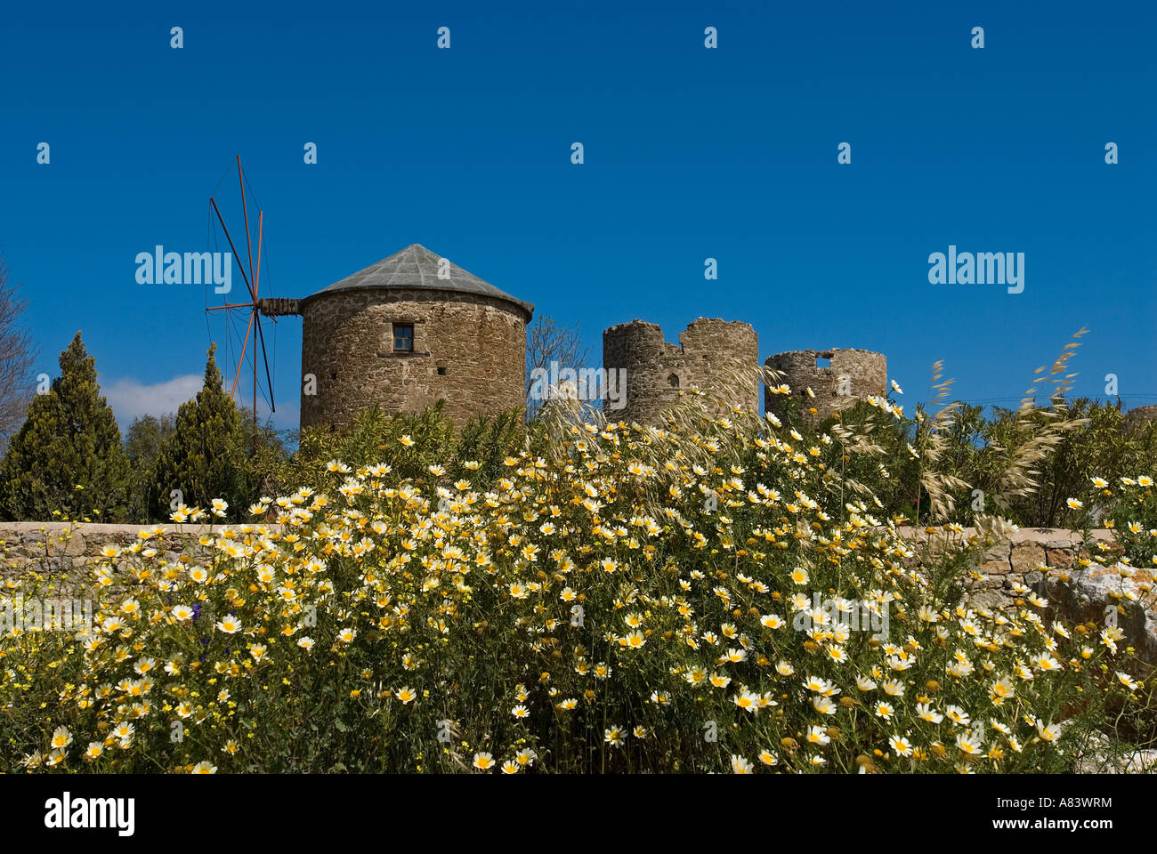 Historical windmills in Datca Turkey Stock Photo - Alamy