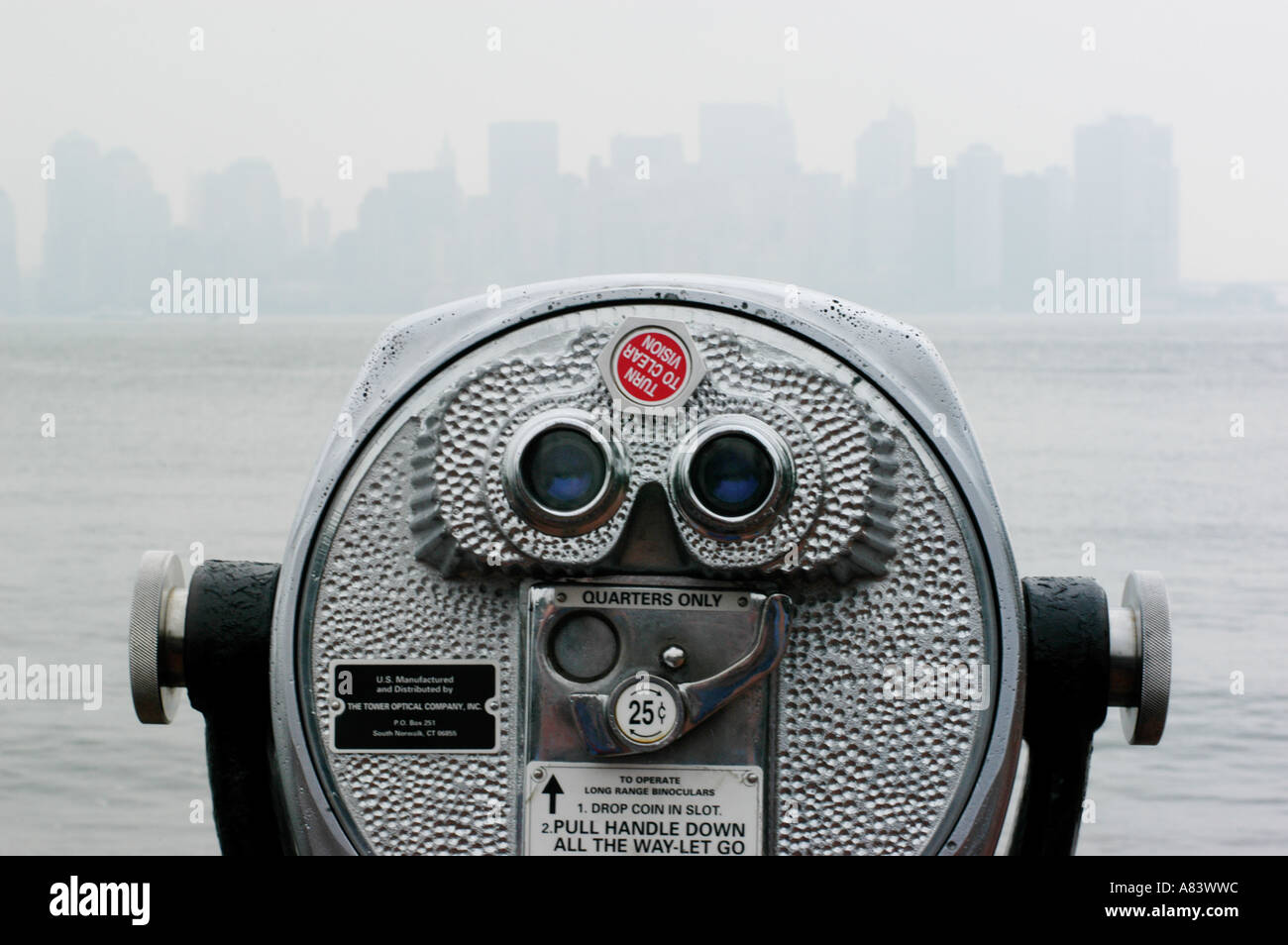 view of New York City and Tower Scope from Ellis Island Stock Photo - Alamy