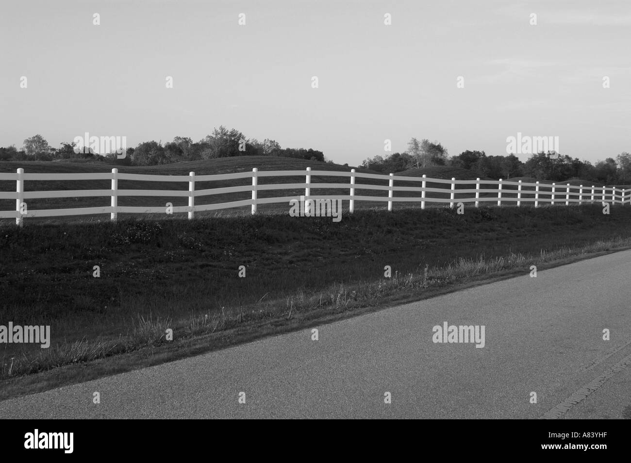 fence and road Stock Photo - Alamy