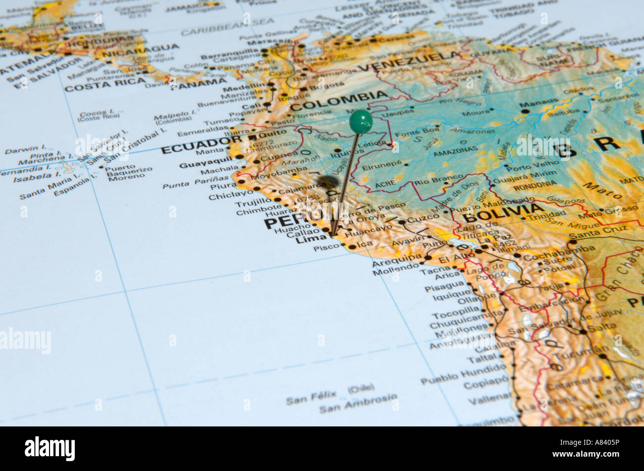 Peru globe location hi-res stock photography and images - Alamy