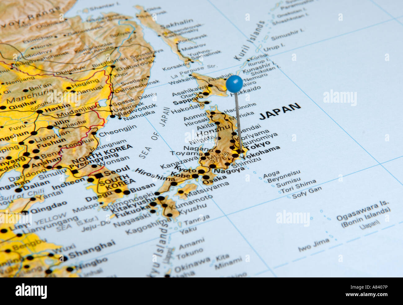 Japan country map hi-res stock photography and images - Alamy