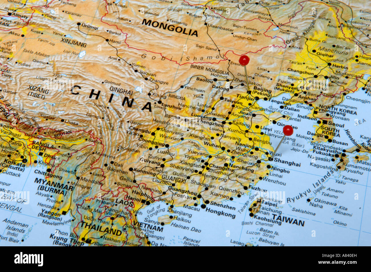 China map shanghai hong kong hi-res stock photography and images - Alamy