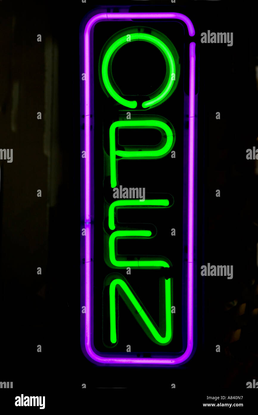 Neon open sign hi-res stock photography and images - Alamy