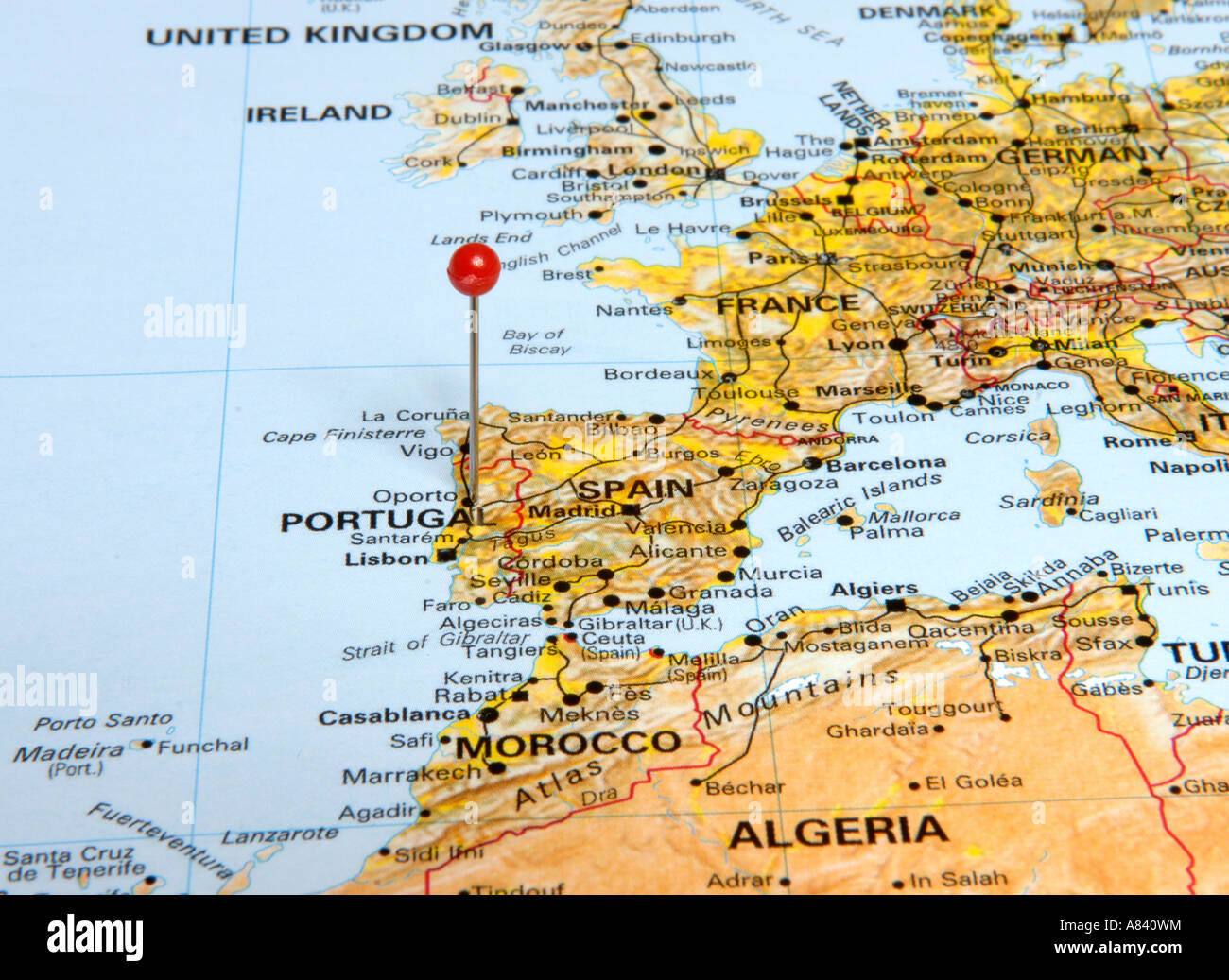 Portugal map hi-res stock photography and images - Alamy