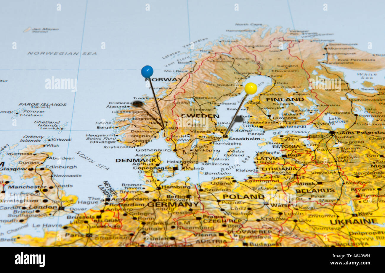 Map of sweden and denmark hi-res stock photography and images - Alamy