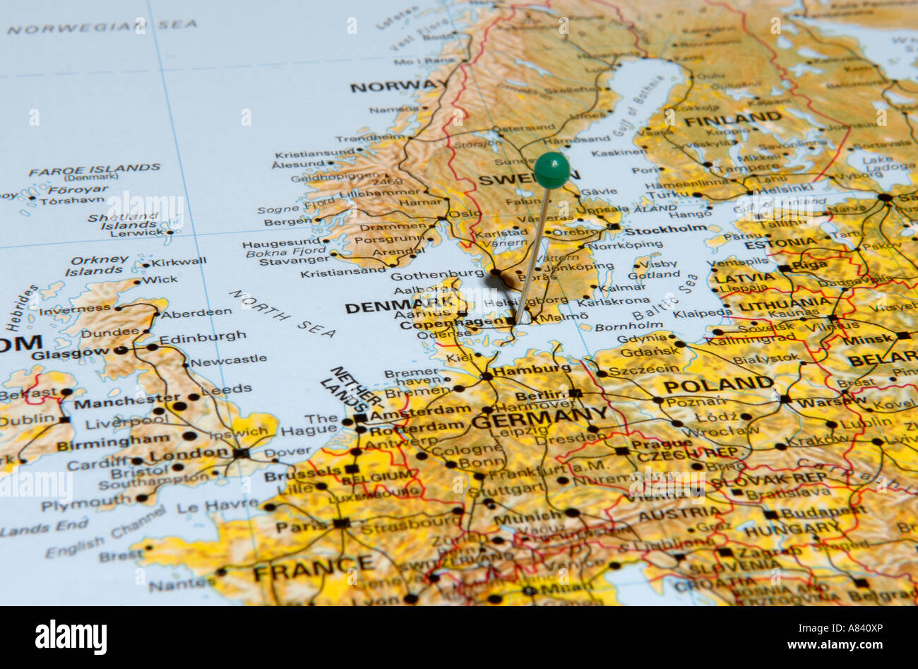 Copenhagen map hi-res stock photography and images - Alamy