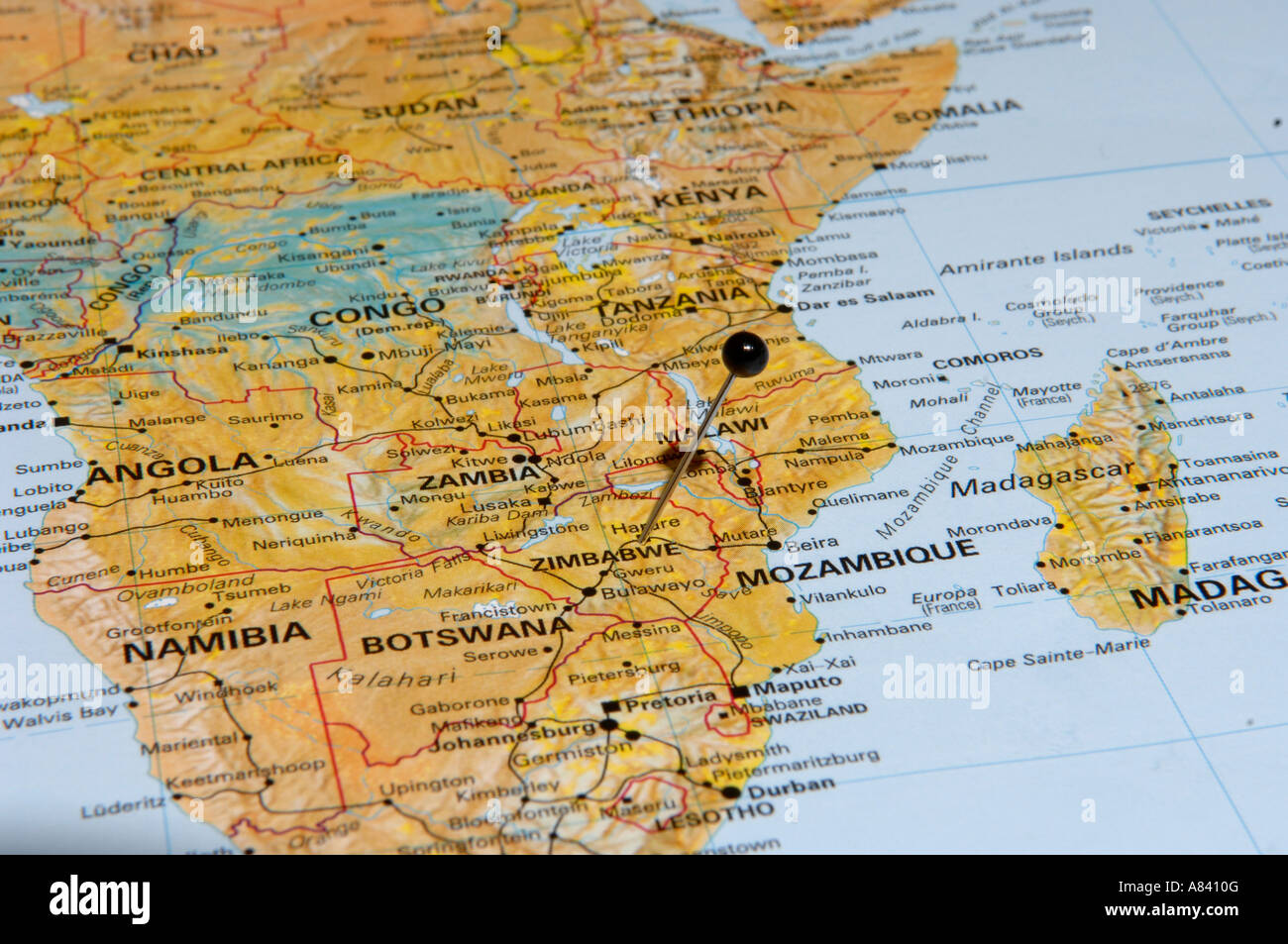 Zimbabwe map of africa hi-res stock photography and images - Alamy