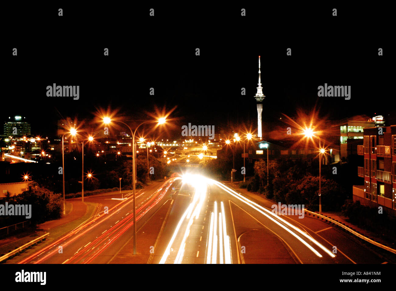 Auckland at night Stock Photo - Alamy