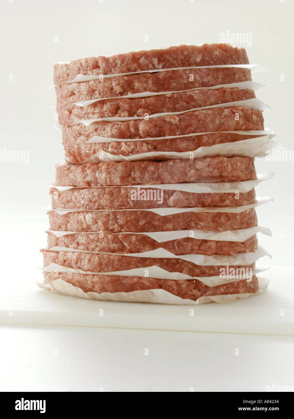 A Stack of Uncooked Hamburger Patties Stock Photo - Alamy