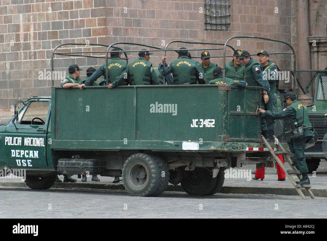 Armed Police in Cusco Peru Stock Photo - Alamy