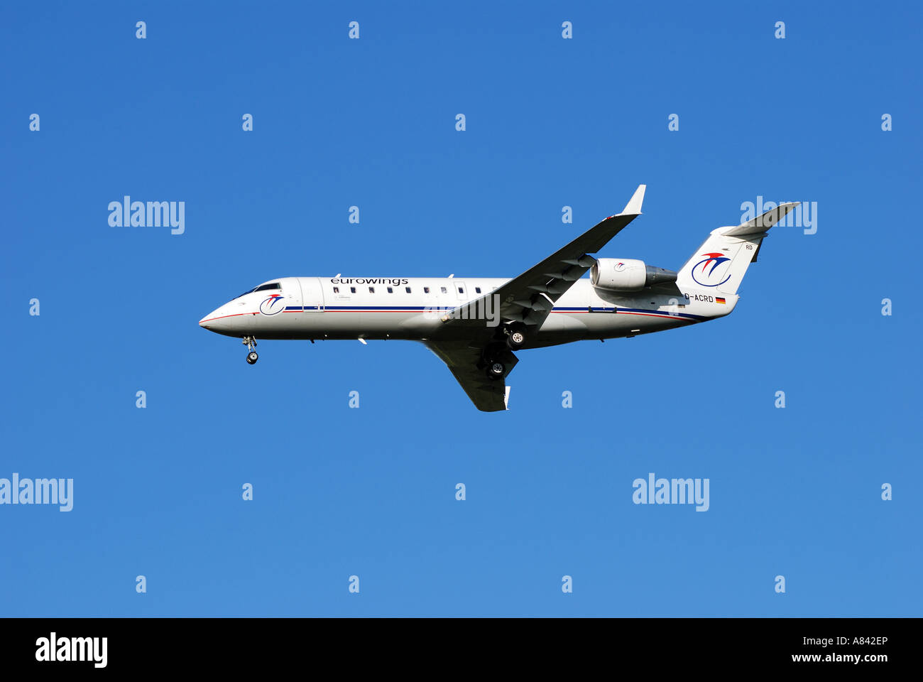 Eurowings Canadair CL600 aircraft approaching Birmingham International ...