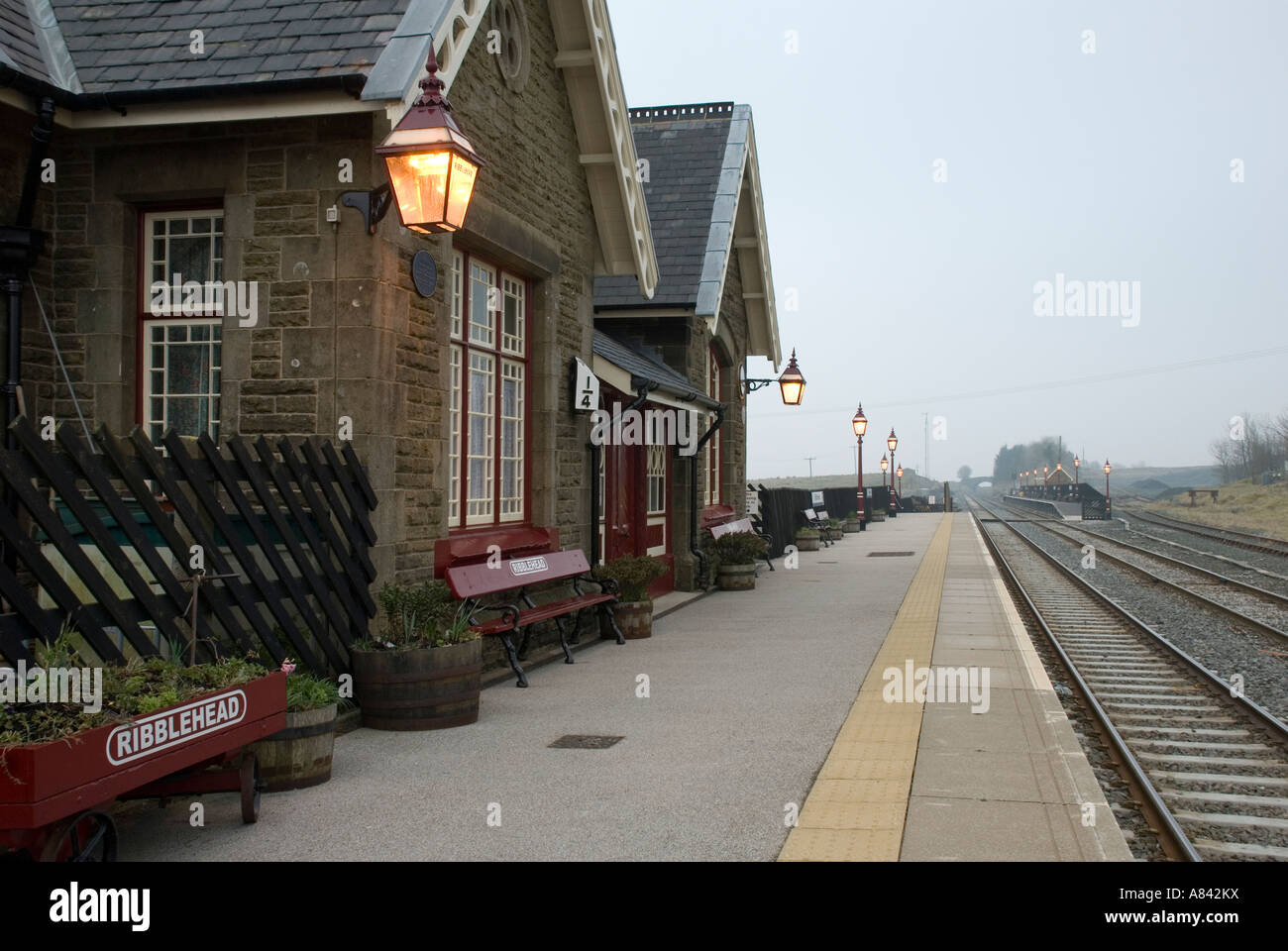 The pretty rural station of Ribblehead on the Settle to Carlisle ...