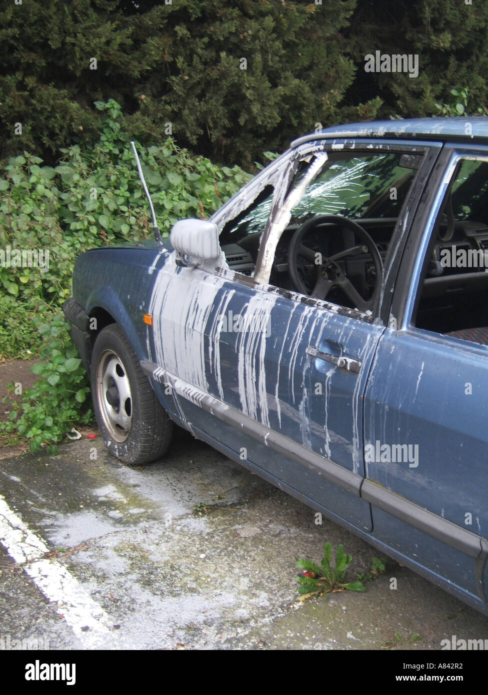 Car vandalised by paint hi-res stock photography and images - Alamy