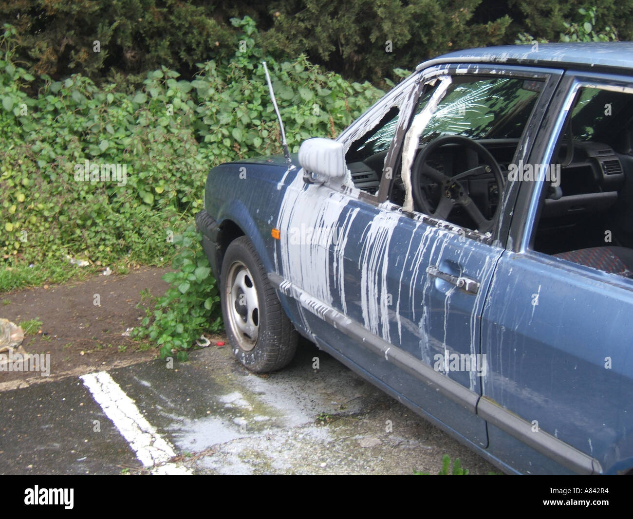 Car vandalised by paint hi-res stock photography and images - Alamy