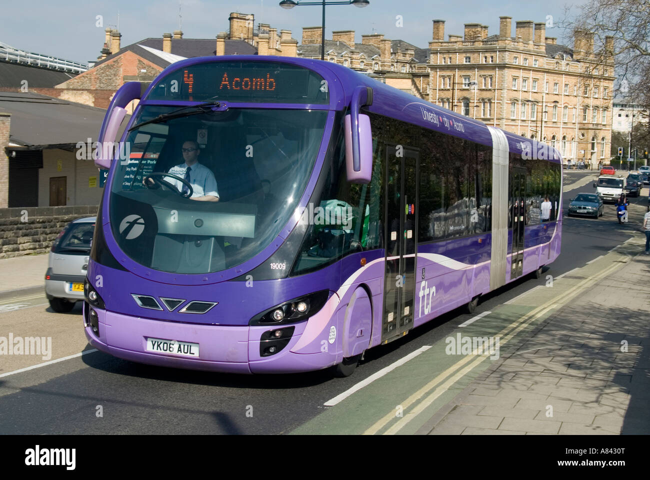First Groups ftr bendy bus service in York England UK Stock Photo ...