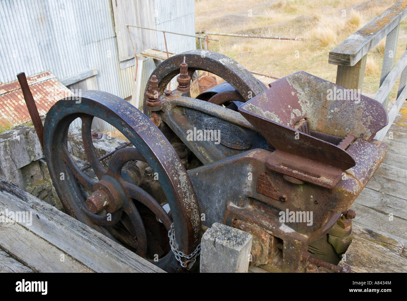 Historic gold extraction equipment at Golden Point Historic Reserve ...