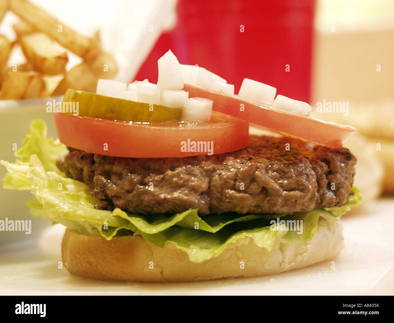 Open faced hamburger hi-res stock photography and images - Alamy