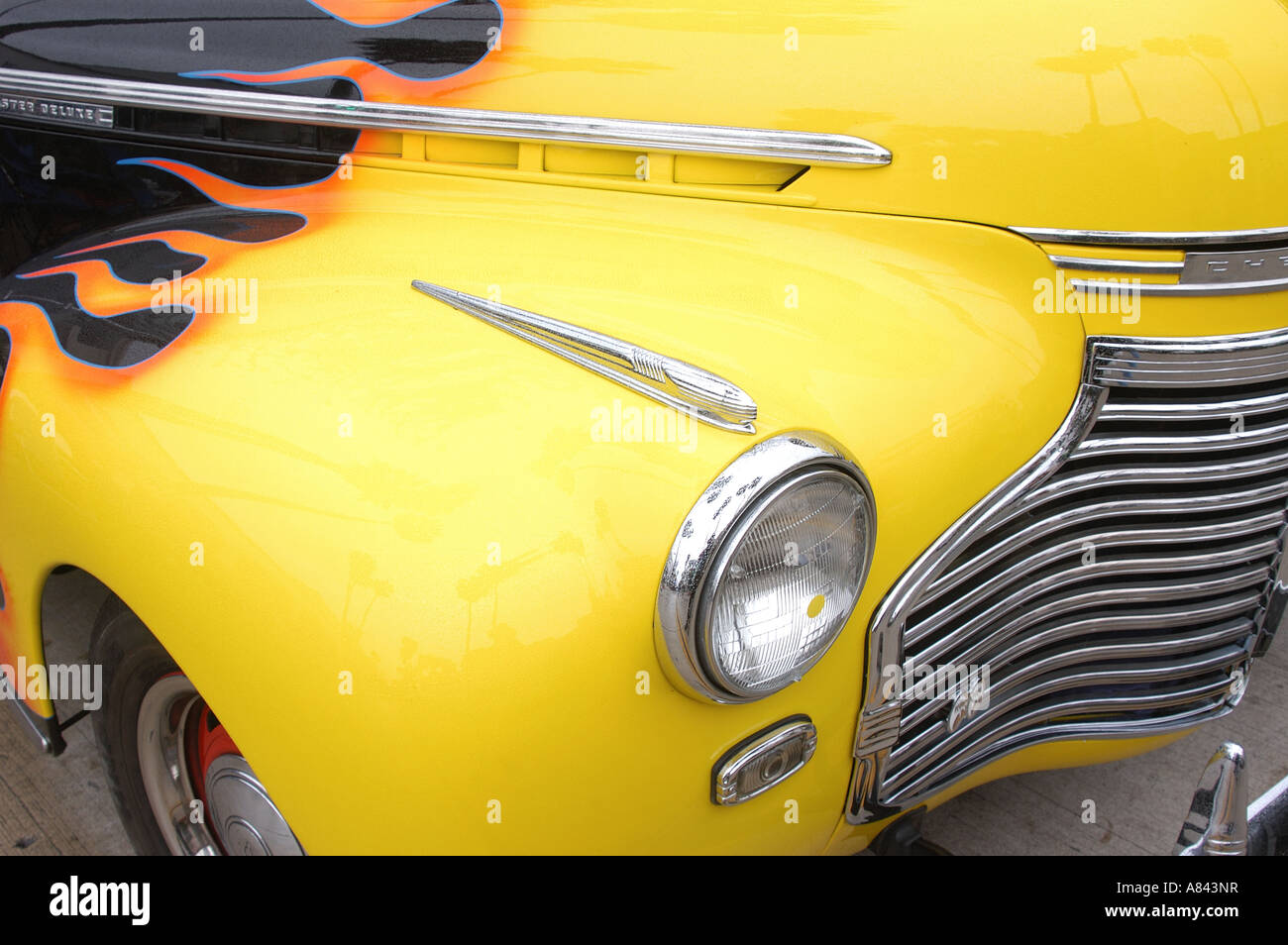 Classic Yellow Car Stock Photo - Alamy