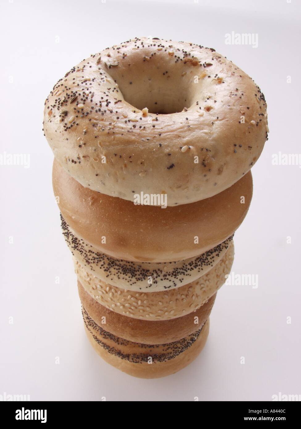 A Stack of Assorted Bagels Stock Photo - Alamy