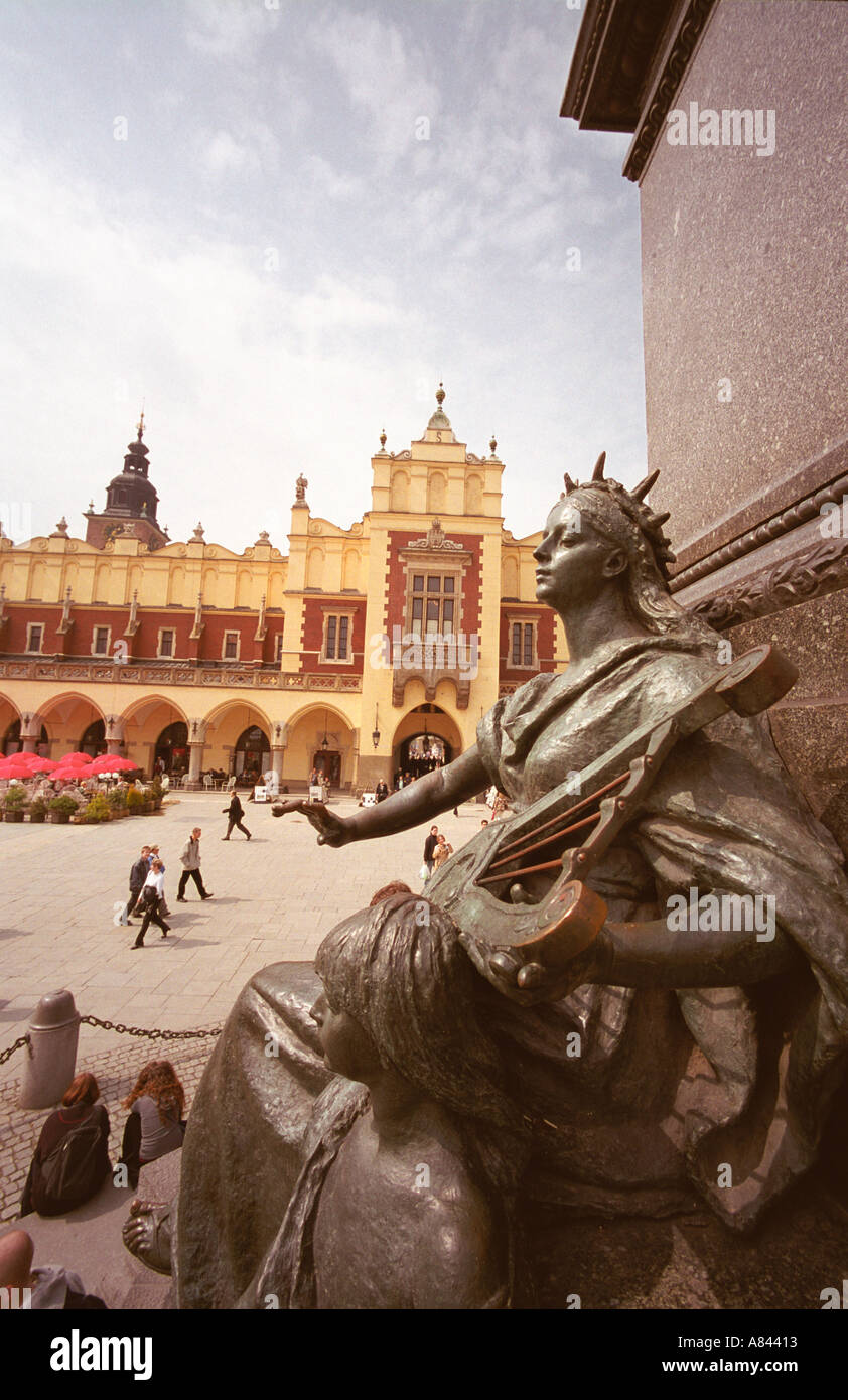 The Cloth Hall viewed from the statue of Adam Mickiewicz Grand Square ...