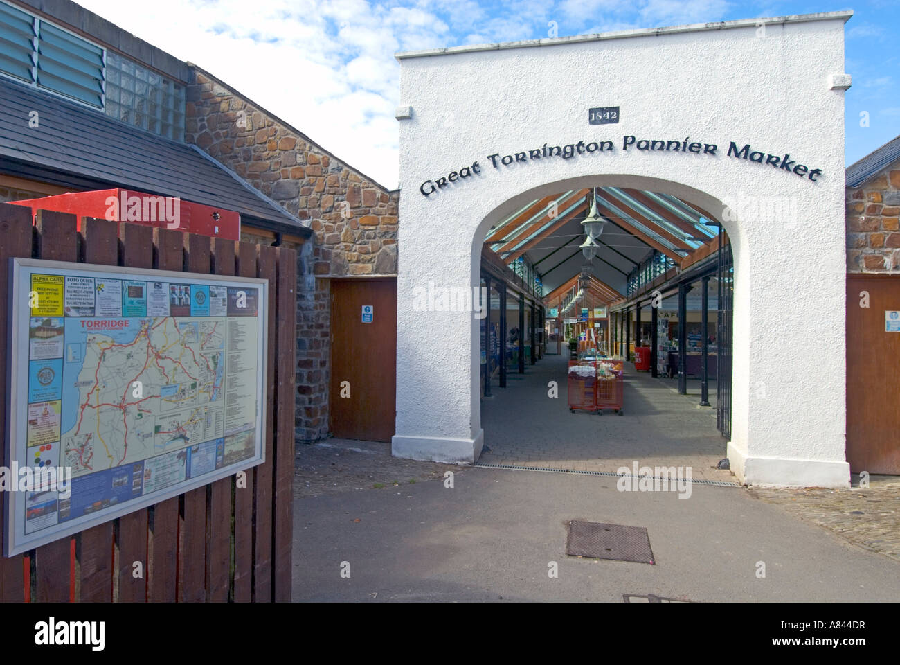 Great Torrington, Devon, England. The rear entrance to the pannier ...