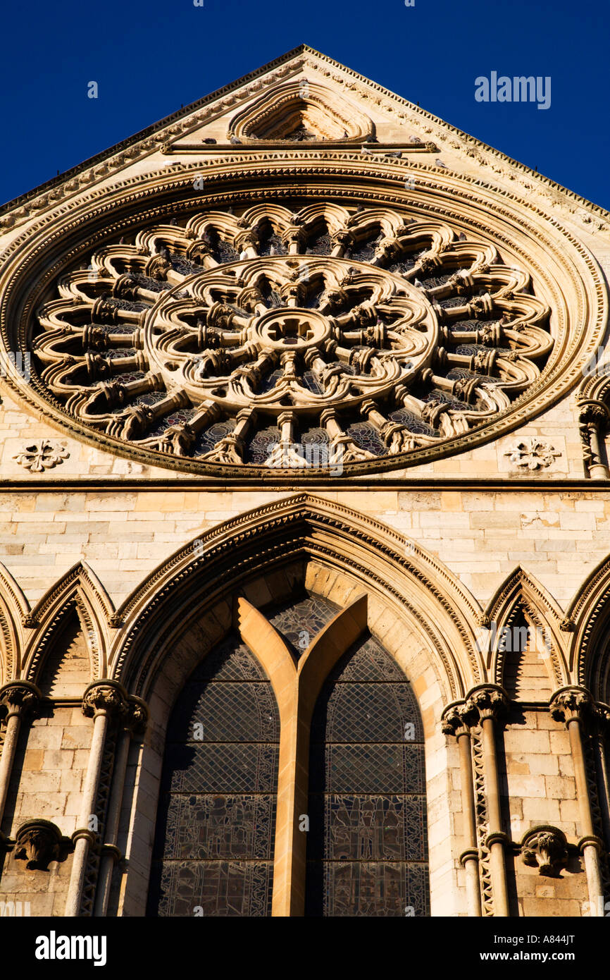 Exterior view of the Rose Window at York Minster City of York Yorkshire ...