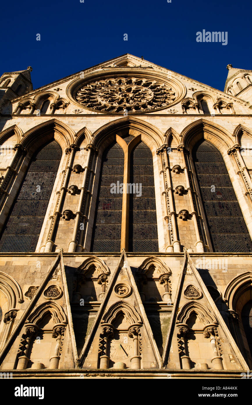Exterior view of the Rose Window at York Minster City of York Yorkshire ...