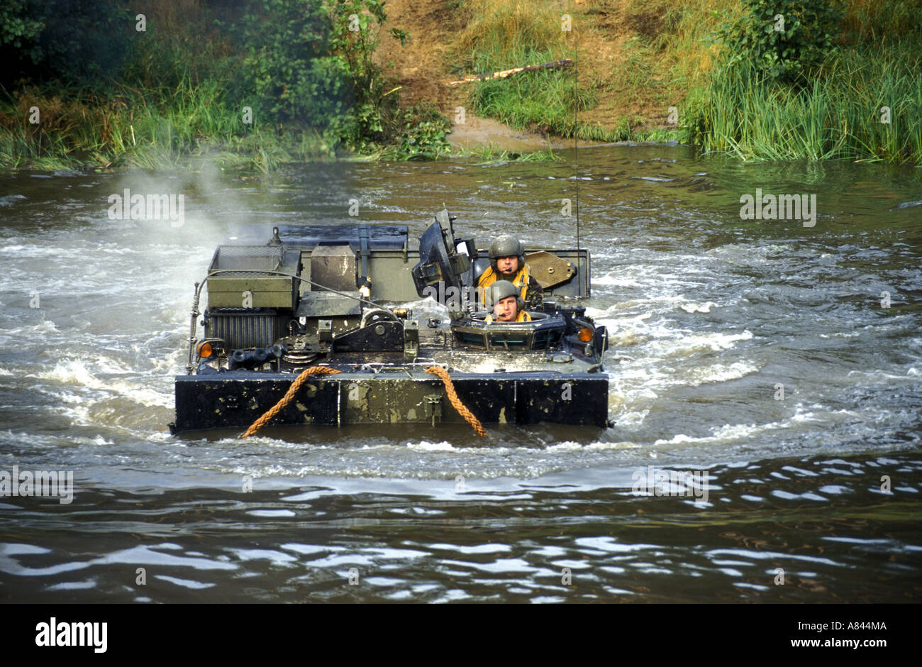 British Army Combat Engineer Tractor CET crossing water obstacle Stock ...