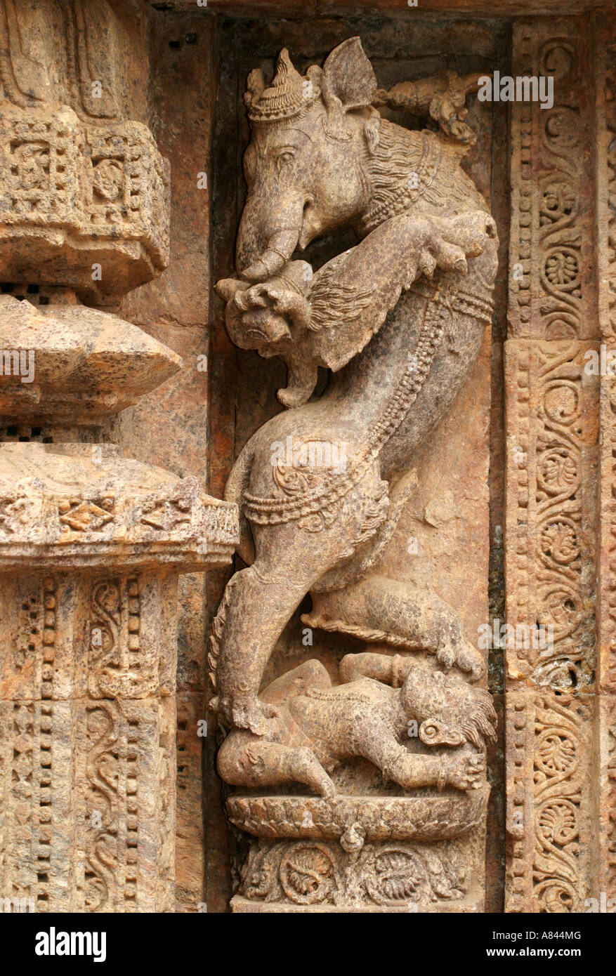 fine stone carving of a Mythical beast at the magnificent UNESCO World ...