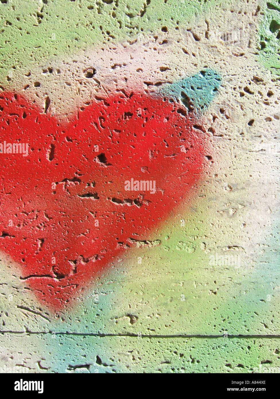red heart painted on wall Stock Photo - Alamy