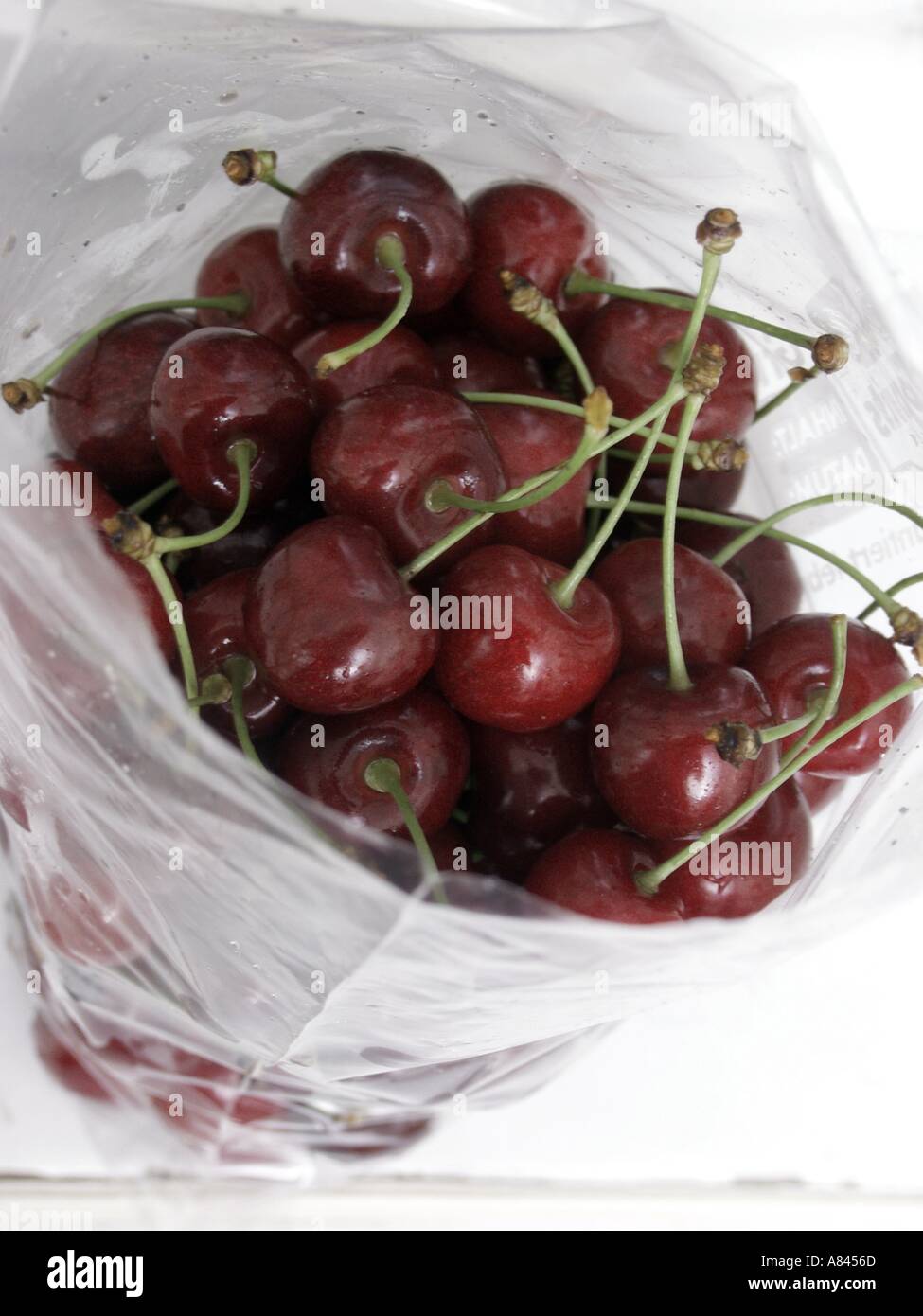 Cherries in a Plastic Bag Stock Photo - Alamy