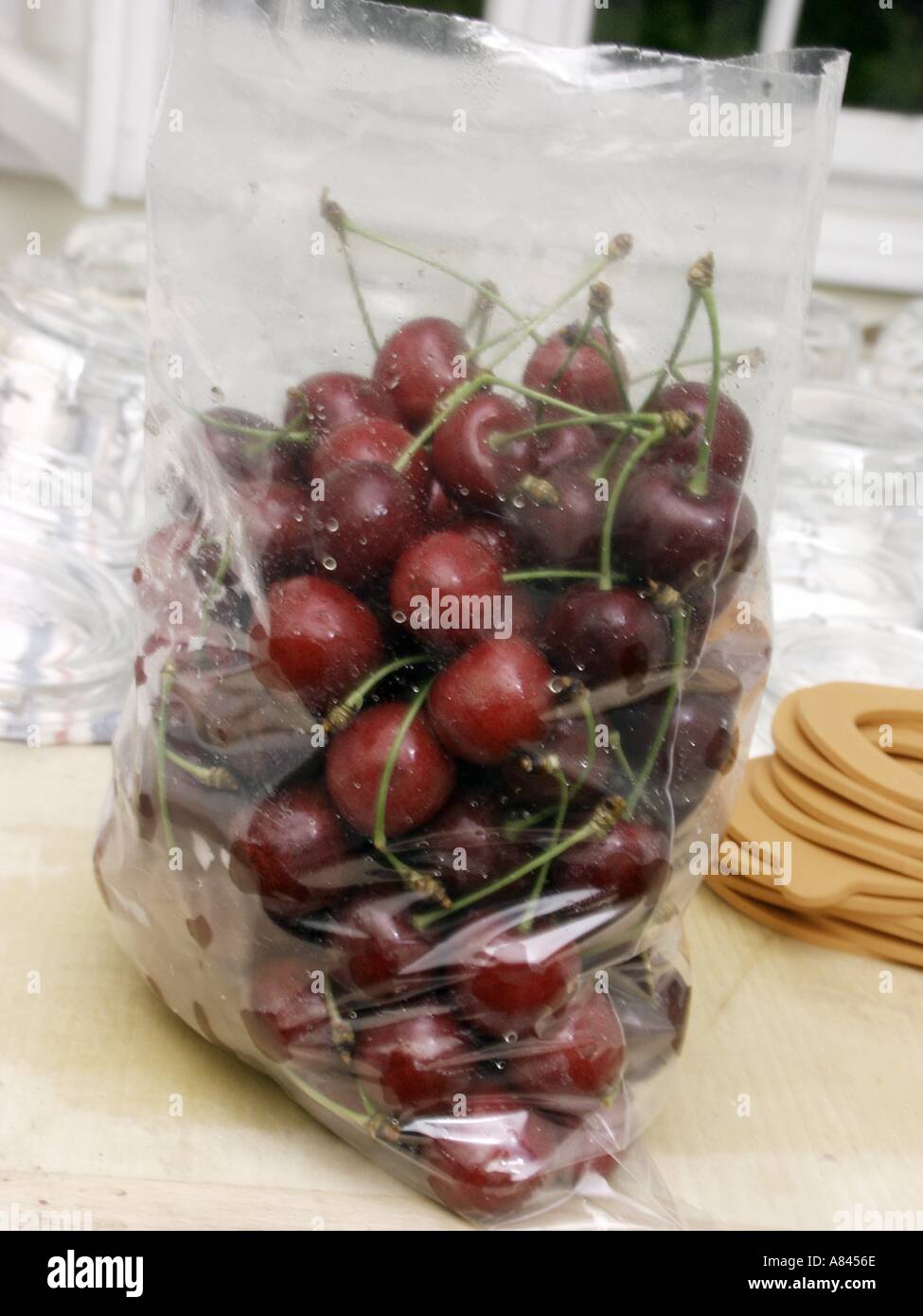 Cherries in a Plastic Bag Stock Photo - Alamy