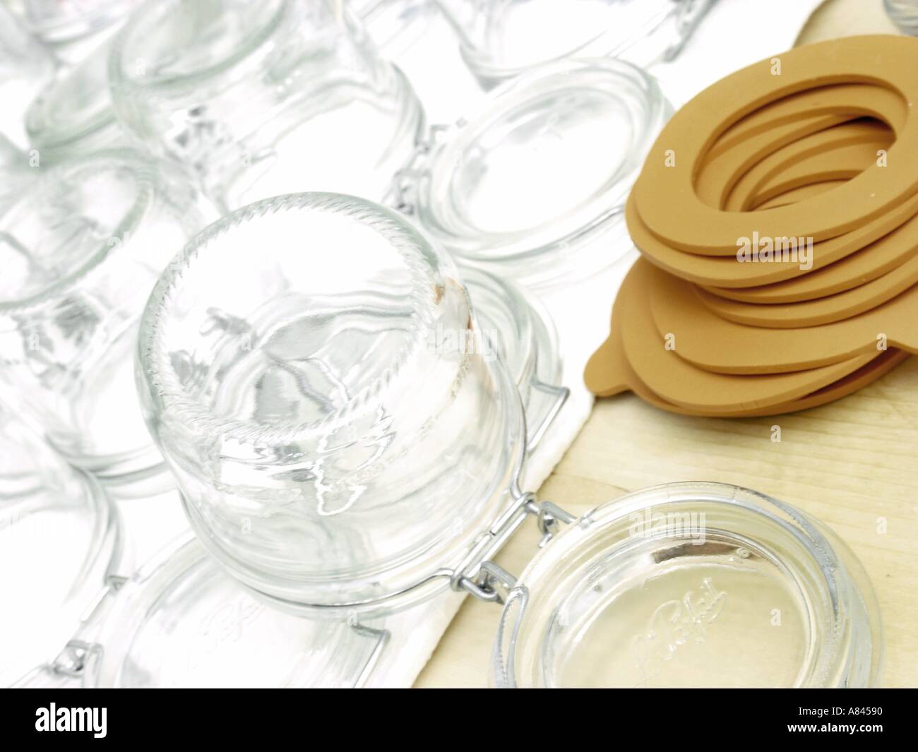 Preserving Jars with Rubber Rings Stock Photo - Alamy