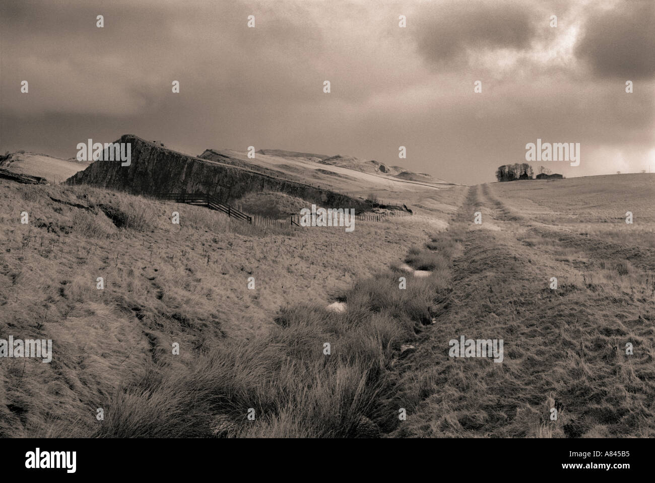 Hadrian's wall the vallum hi-res stock photography and images - Alamy
