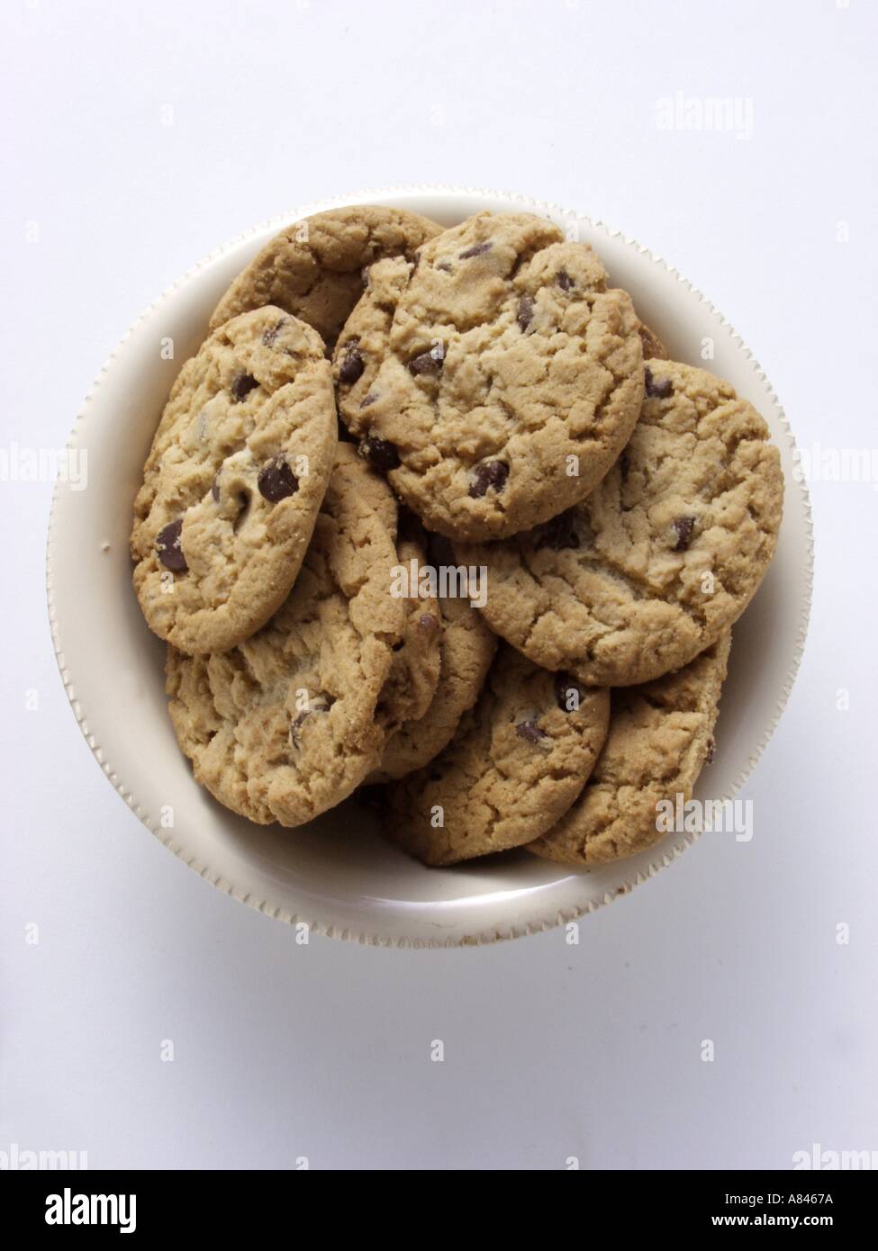 Chocolate Chip Cookies in a Bowl Stock Photo - Alamy