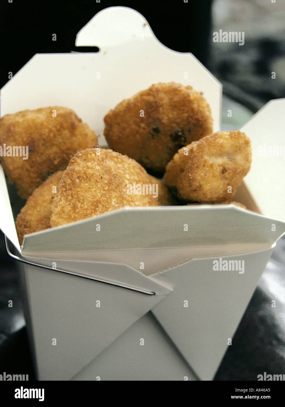Chicken Nuggets in a Take Out Box Stock Photo - Alamy