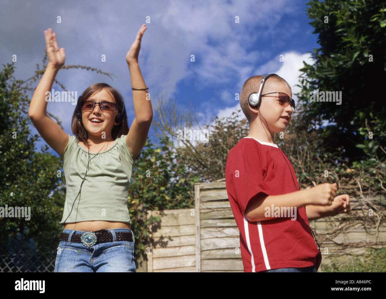 kids dancing in garden Stock Photo - Alamy