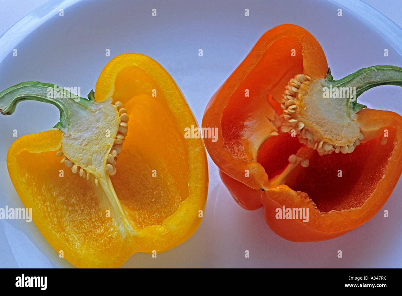 Bell peppers cut in half Stock Photo - Alamy