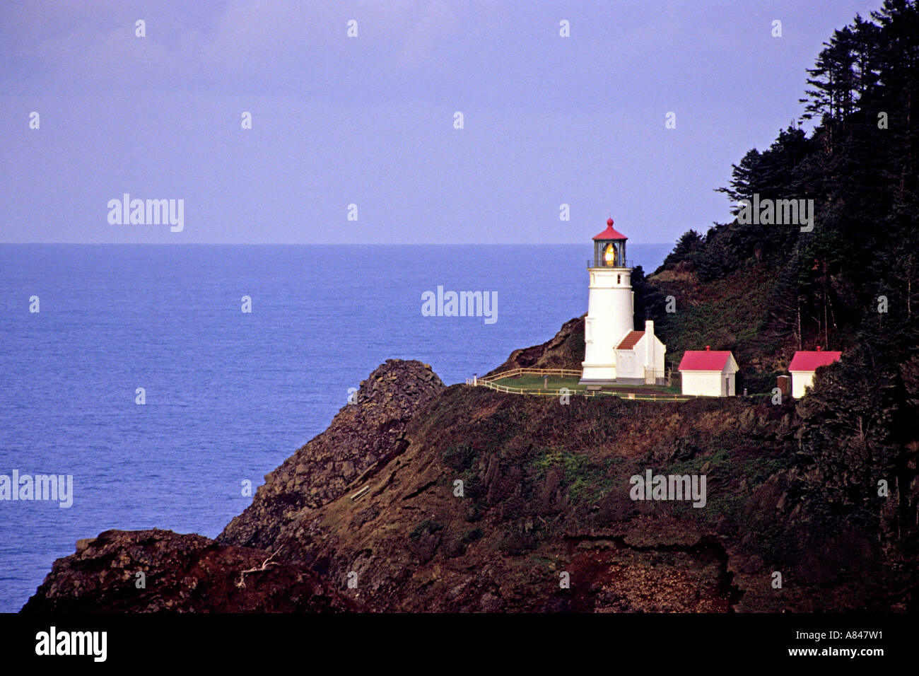 Heceta Head lighthouse, Oregon Coast Stock Photo - Alamy