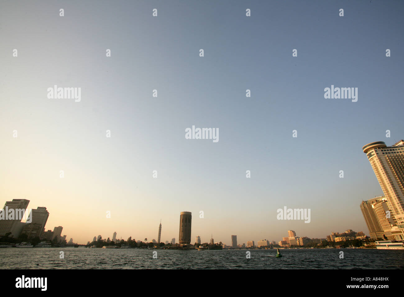 Wide angle view of the Nile in Cairo, Egypt Stock Photo - Alamy