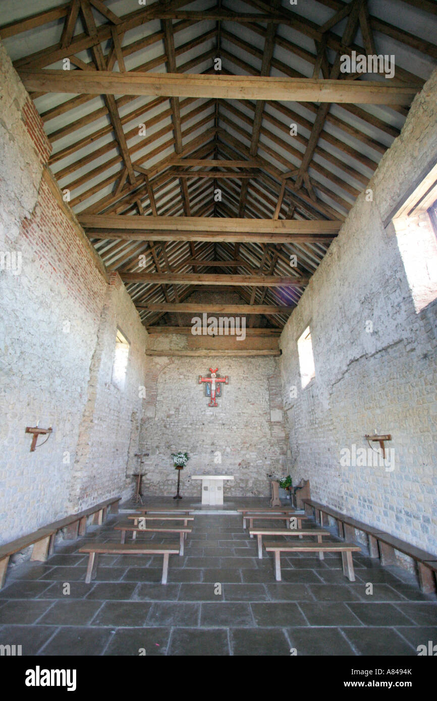 St Peter Saxon chapel interior Bradwell on Sea Essex England Stock ...
