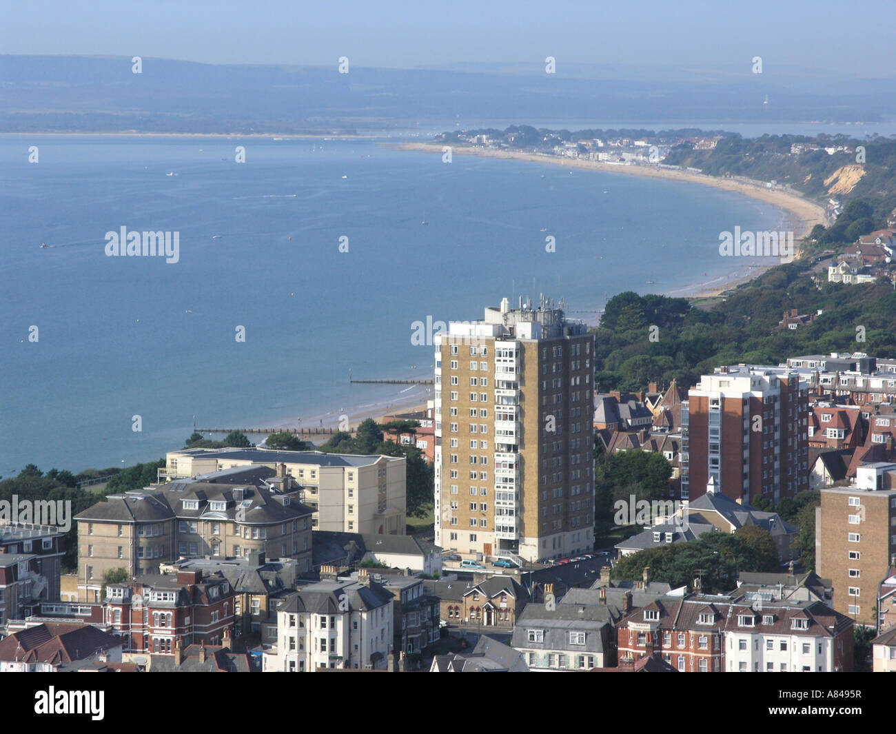 bournemouth view towards sandbanks from bournemouth eye aerial ballon ...